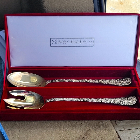 Godinger | Dining | Godinger Silver Serving Spoon Set Bouquet Pattern ...